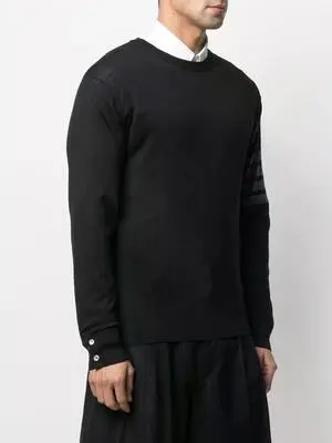 Thom Browne Fine Merino Wool 4-bar Crewneck Pullover