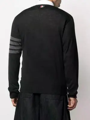 Thom Browne Fine Merino Wool 4-bar Crewneck Pullover