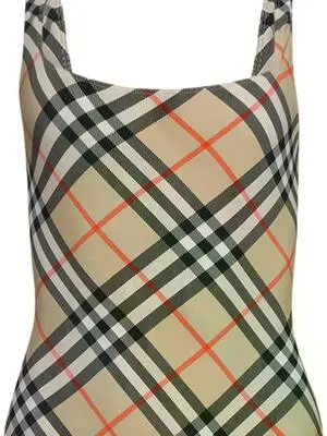 Burberry Checked One-piece Swimsuit - Neutrals