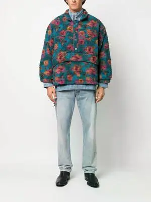 EGONLAB Floral-print High-neck Bomber Jacket
