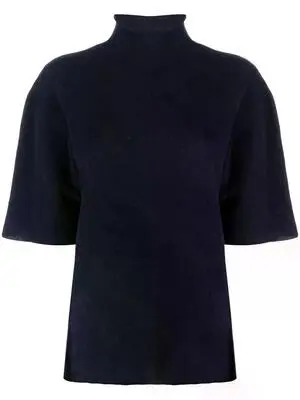 JIL SANDER Short-sleeved Roll-neck Knitted Top