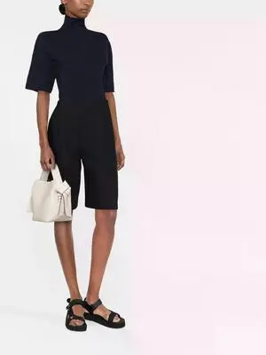 JIL SANDER Short-sleeved Roll-neck Knitted Top