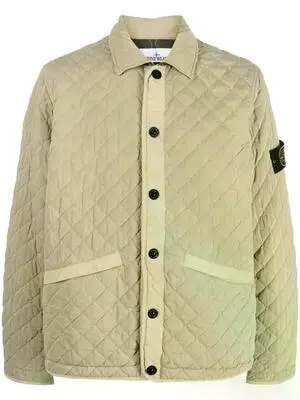 Stone Island Quilted Press-stud Fastening Bomber Jacket - Green