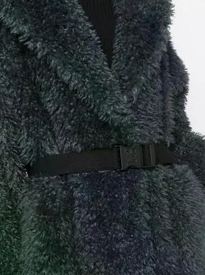 Ermanno Scervino Belted Shearling Wool Coat