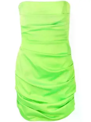 Alex Perry Colten Pleated Strapless Mini Dress
