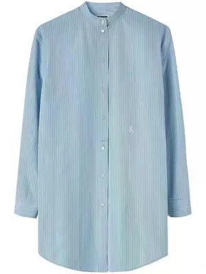 JIL SANDER Striped Logo-patch Cotton Shirt