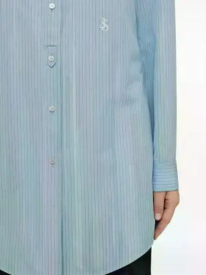 JIL SANDER Striped Logo-patch Cotton Shirt
