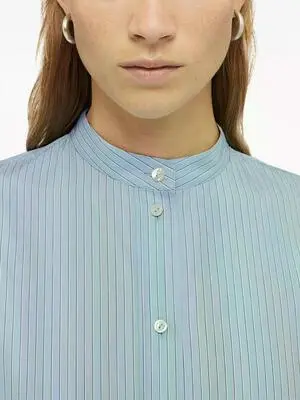 JIL SANDER Striped Logo-patch Cotton Shirt
