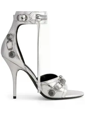Balenciaga Silver Tone Sandals For Women