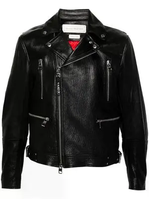 Alexander McQueen Leather Biker Jacket - Black