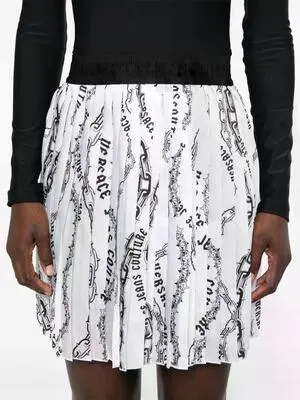 Versace Chain Couture-print Pleated Skirt
