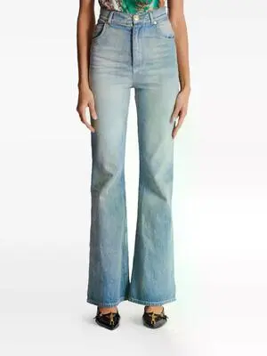 Balmain Logo-patch Denim Flare Jeans