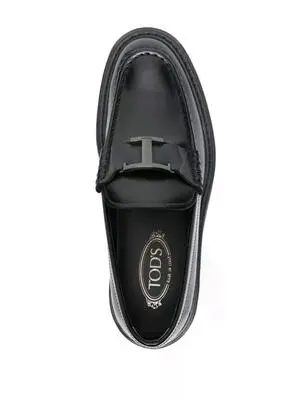 TOD'S Logo-plaque Leather Loafers
