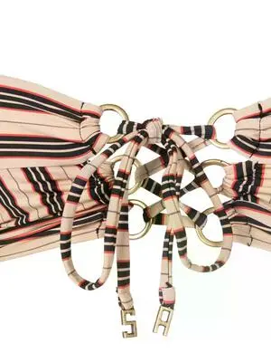 AMIR SLAMA Stripe-print Bandeau Bikini