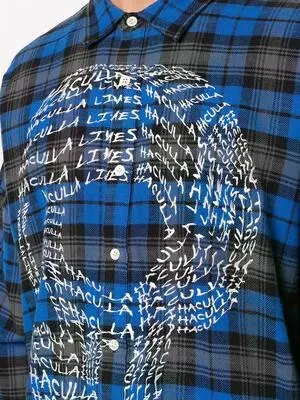 HACULLA. Check-print Skull Shirt - Blue