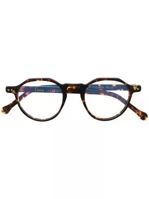 LESCA Round Frame Glasses - Brown