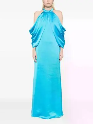 Badgley Mischka Halterneck A-line Gown