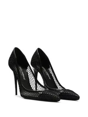 Dolce & Gabbana 105mm Patent Leather Mesh Pumps