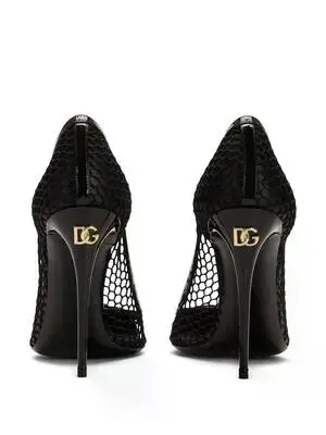 Dolce & Gabbana 105mm Patent Leather Mesh Pumps