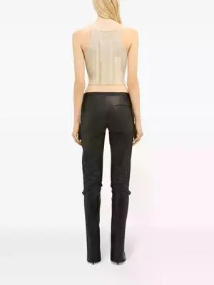 COURREGES Logo-embroidered Ribbed Top