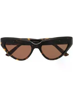 Balenciaga Logo-plaque Cat-eye Sunglasses - Brown