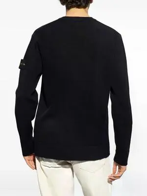 Stone Island Compass-motif Wool Sweatshirt - Blue