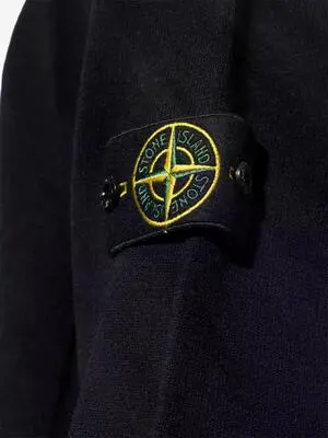 Stone Island Compass-motif Wool Sweatshirt - Blue
