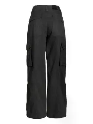 Goen.j Charcoal Cotton Wide-leg Cargo Pants - Grey