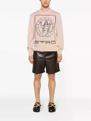Etro Motif-embroidered Cotton Jumper - Pink