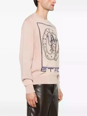 Etro Motif-embroidered Cotton Jumper - Pink