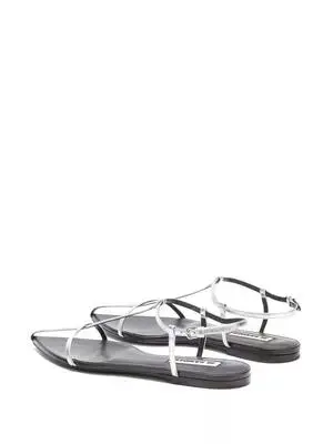 JIL SANDER Pointed Open-toe Leather Sandals - Grey