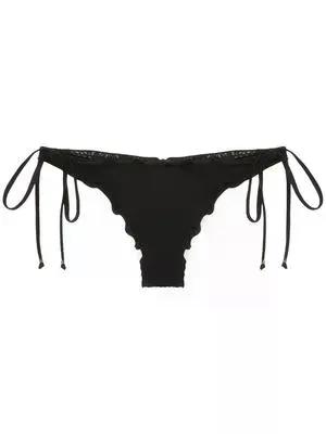 AMIR SLAMA Lace-up Brazilian Bikini Bottom - Black