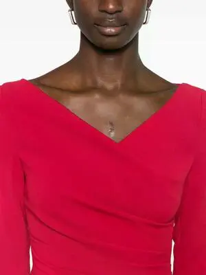 Talbot Runhof Ruched Midi Dress