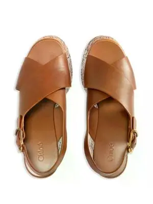 Chloé Maxime Leather Wedge Sandals