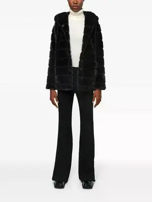 Apparis Faux-fur Hooded Coat - Black