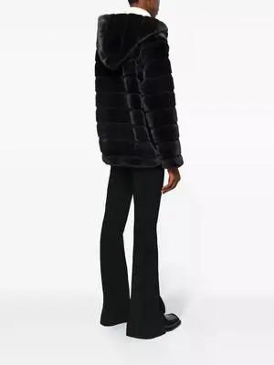 Apparis Faux-fur Hooded Coat - Black