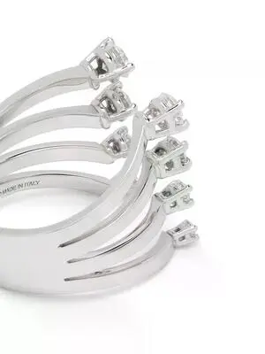 Delfina Delettrez 18kt White Gold Diamond Dots Ring - Silver