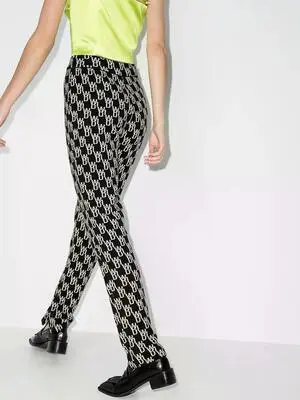 We11Done Monogram Knitted Trousers - Black