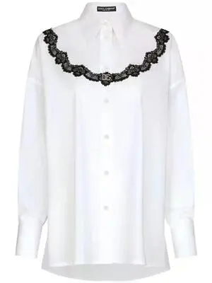 Dolce & Gabbana Lace-insert Poplin Shirt