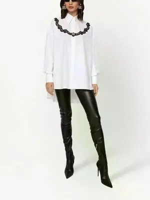 Dolce & Gabbana Lace-insert Poplin Shirt