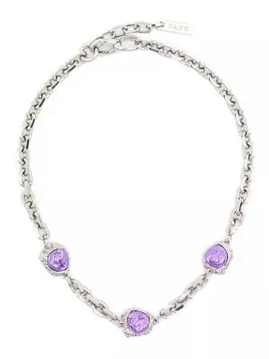 VANN JEWELRY Rock Jewel Choker Necklace - Silver
