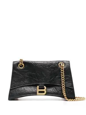 Balenciaga Small Crush Shoulder Bag - Black