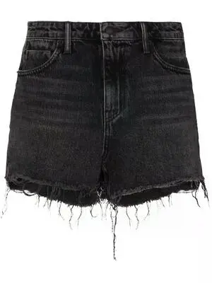 Alexander Wang Raw-hem Denim Shorts - Black
