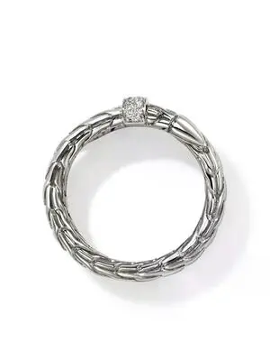 John Hardy Sterling Diamond Spear Ring