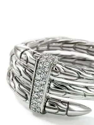 John Hardy Sterling Diamond Spear Ring