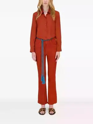 PAULA Suede Flare Trousers - Red