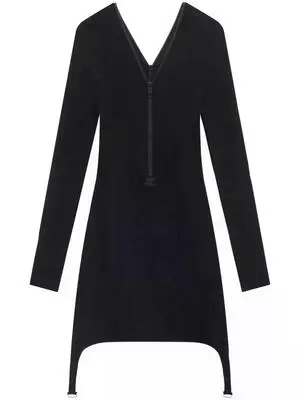 COURREGES Ribbed-knit Zip-up Dress