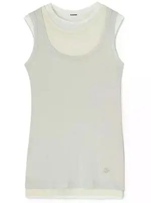 JIL SANDER Layered Cotton Tank Top