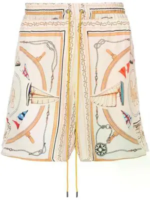 Rhude Nautica Silk Shorts - Neutrals
