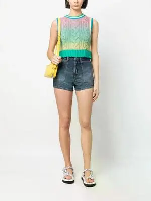 Kenzo Logo-patch Denim Short Shorts